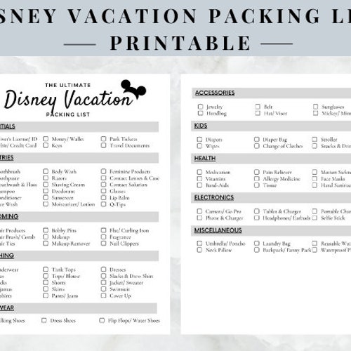 Disney Bucket List Printable Instant Download - Etsy