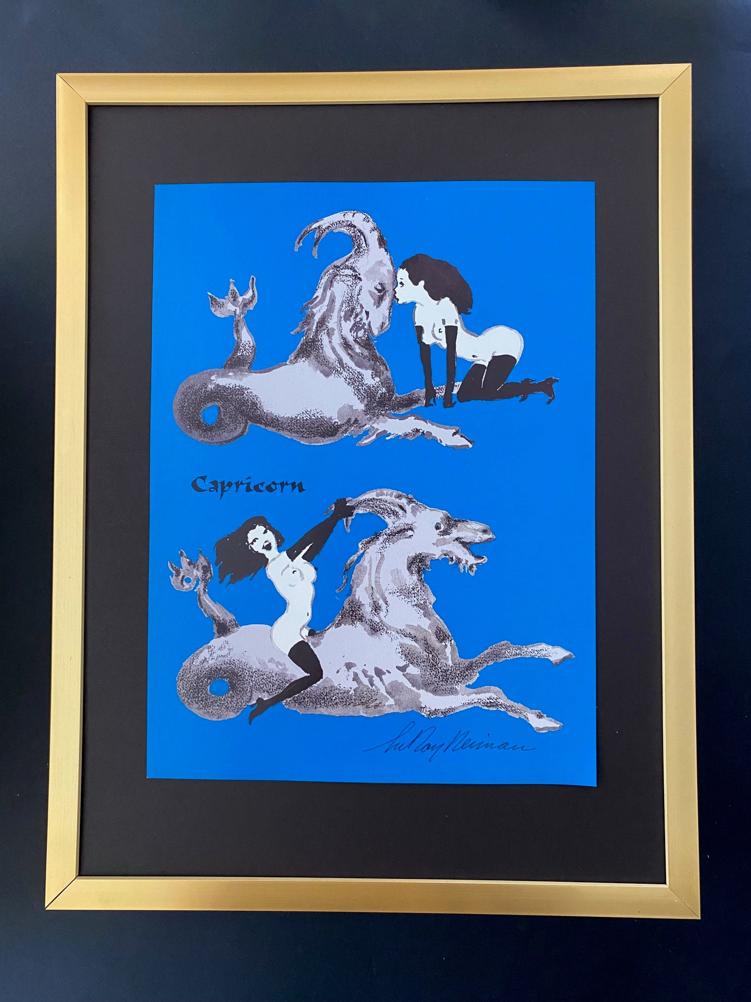 Leroy Neiman " FEMLIN PLAYBOY ZODIAC " Signed Print Framed in a New ...