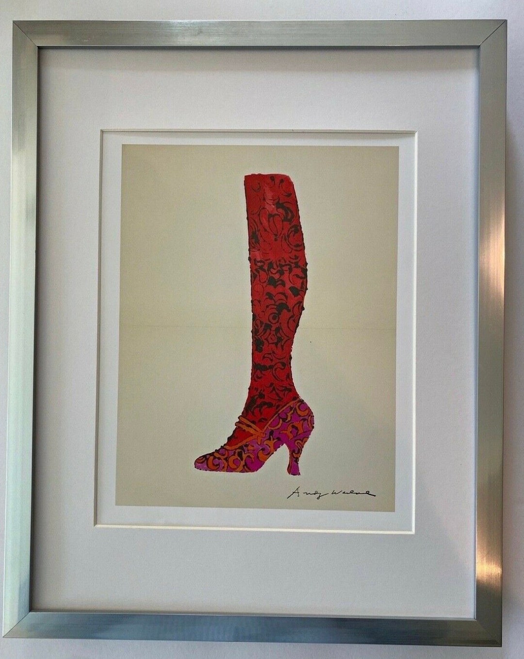 Andy Warhol | Vintage 1984 Boot Print Signed |matted and Framed | Buy ...