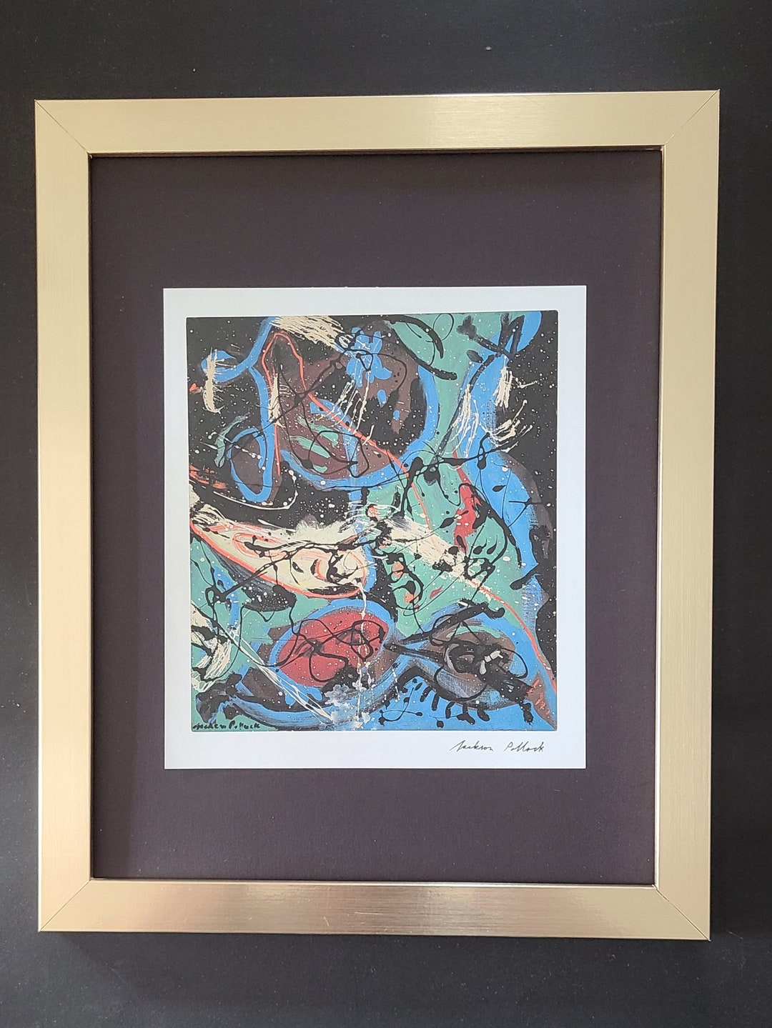 Jackson Pollock | Vintage Signed Print | Framed Offset Lithograph | New Frame - Etsy