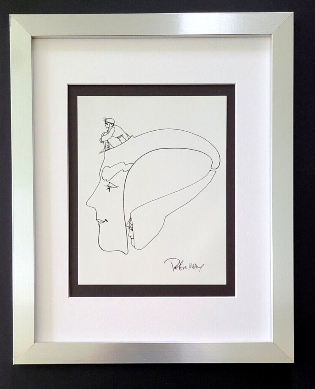 Peter Max + Beautiful Vintage Signed Print + Brand New Silver Frame ...
