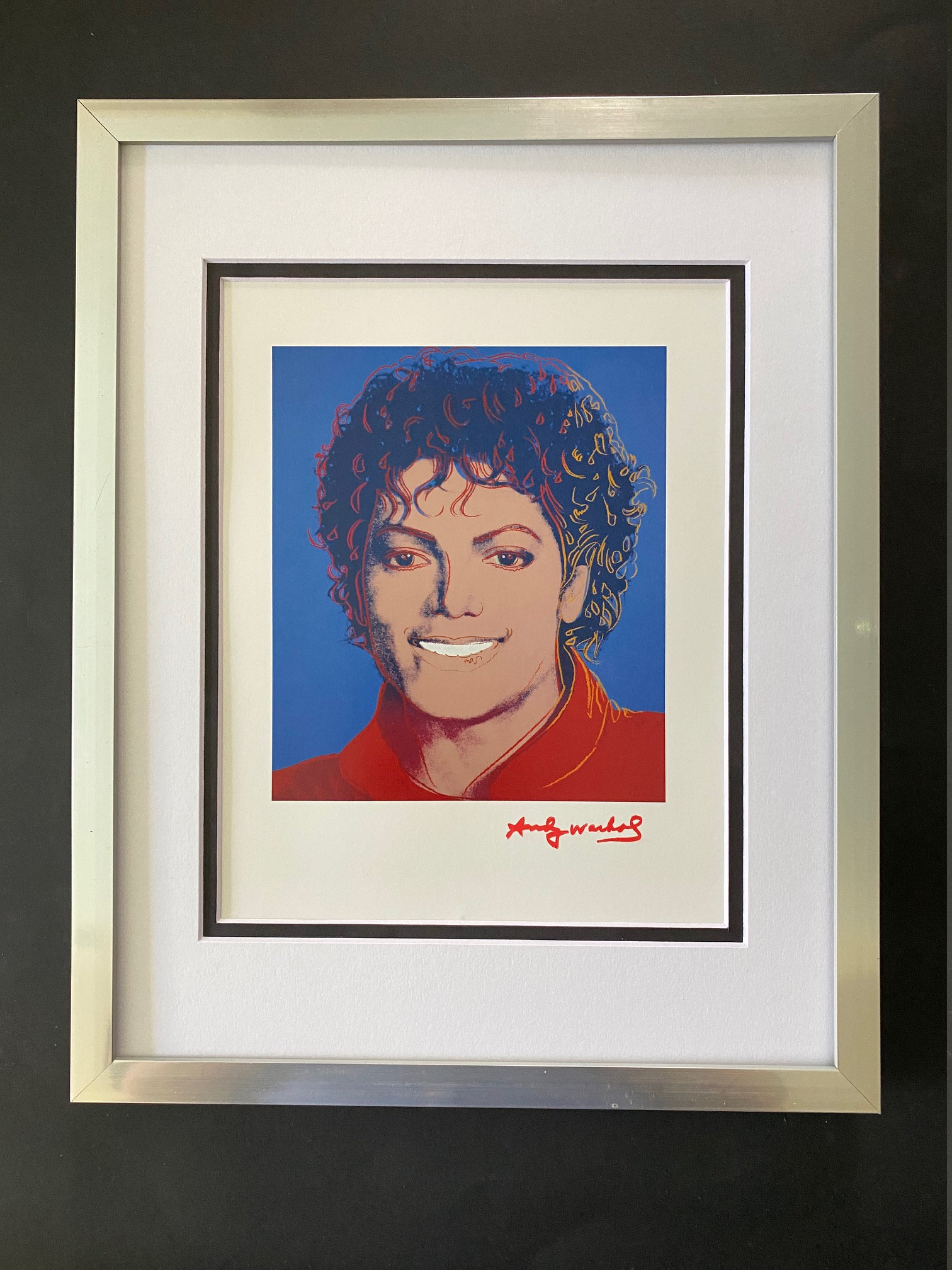 Andy Warhol + 1984 Signed Michael Jackson Print Matted to 11X14 + Buy ...