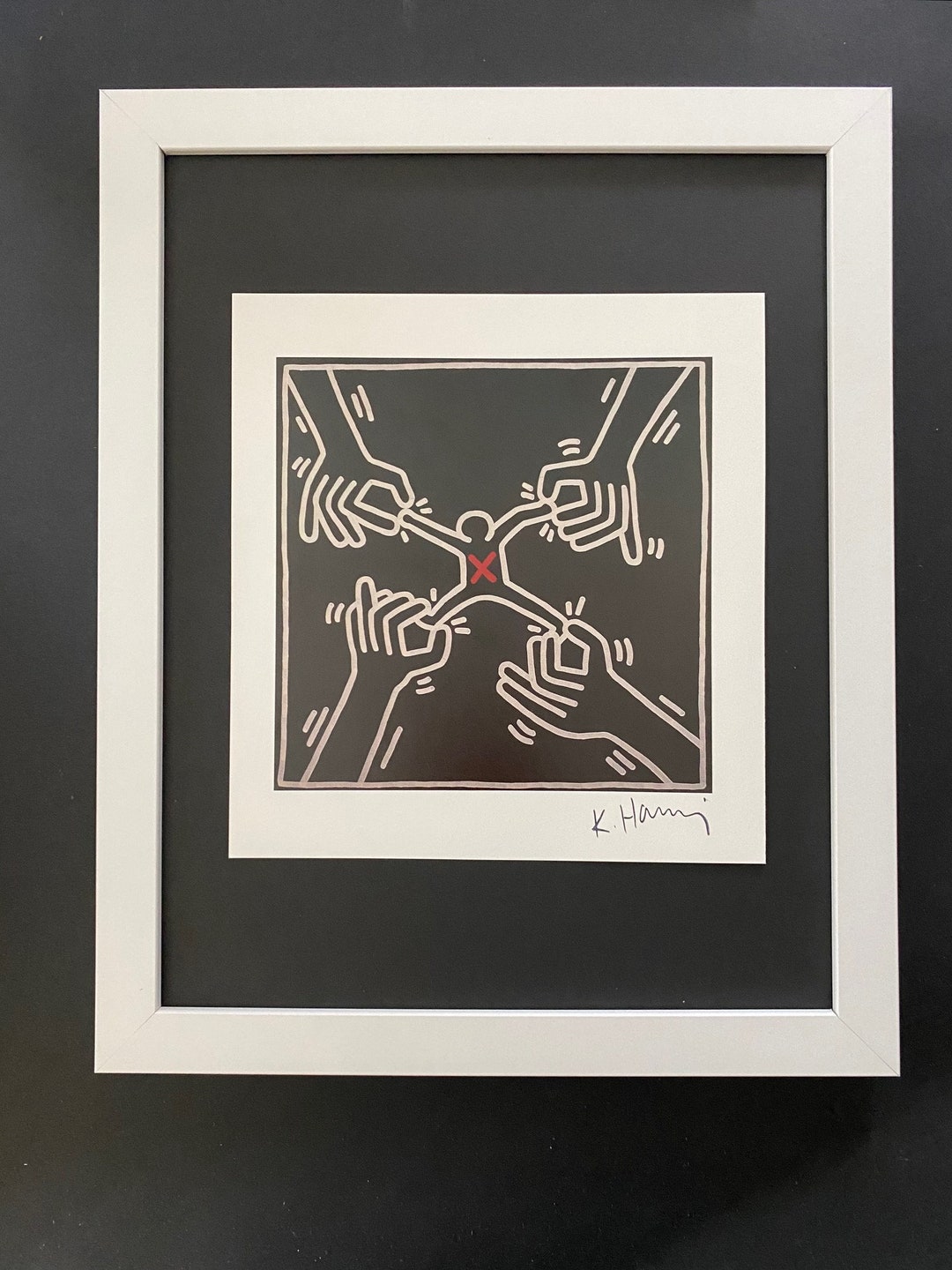 Keith Haring + Beautiful Signed Print + Brand New White Frame + Buy It ...