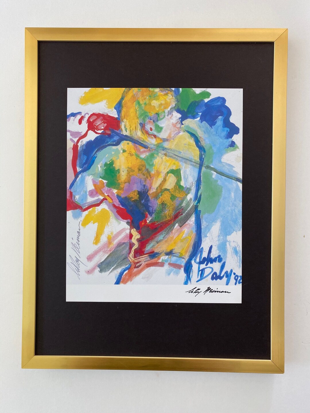 Leroy Neiman + Awesome 1990'S Print " JOHN DALY " Framed in a New 11x14 ...