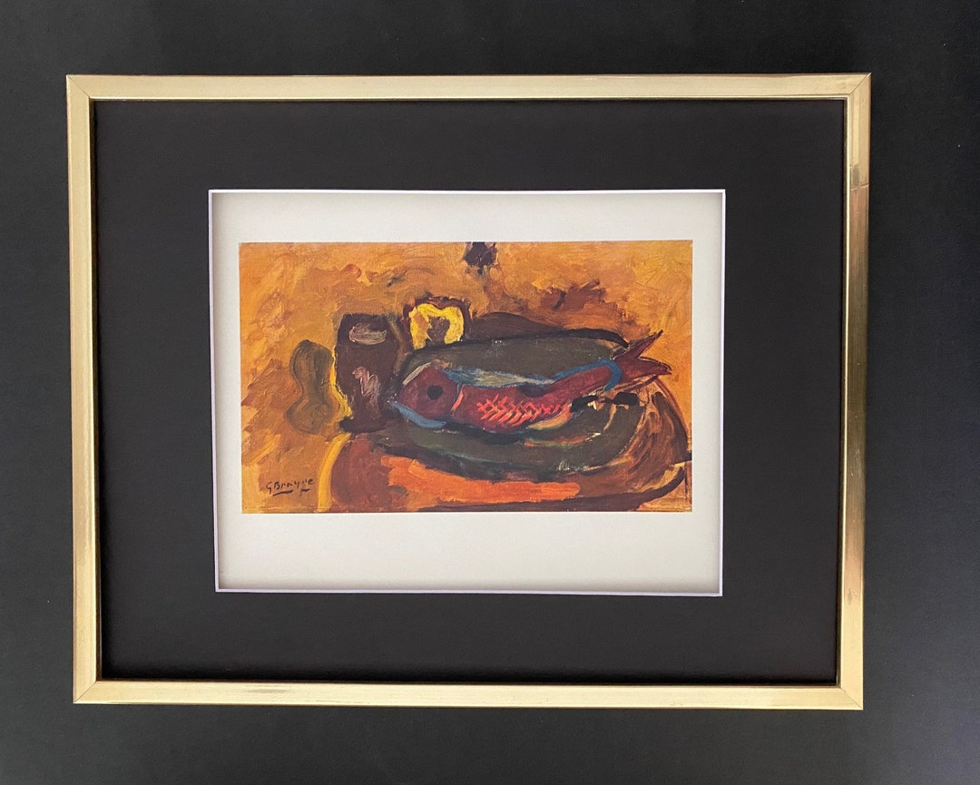 GEORGES BRAQUE + 1948 Beautiful Signed Print + Brand New Golden Frame ...