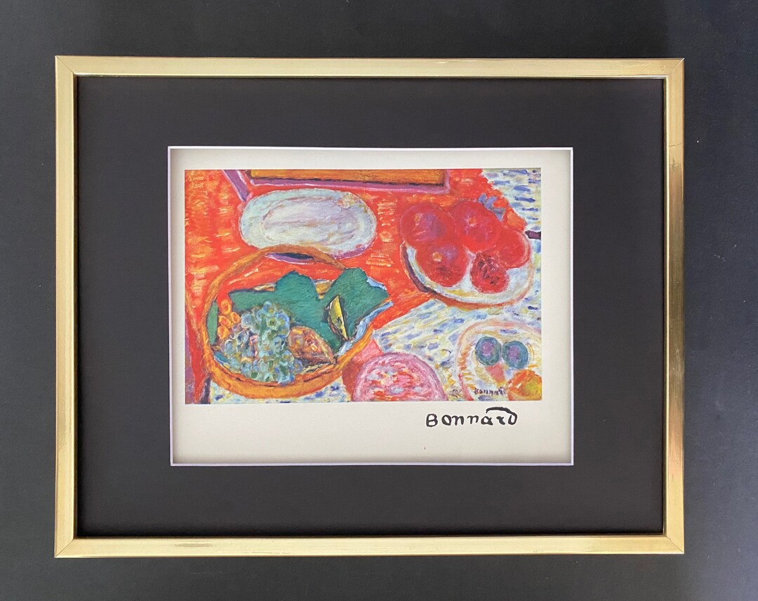 PIERRE BONNARD + 1948 Beautiful Signed Print + Brand New Golden Frame ...