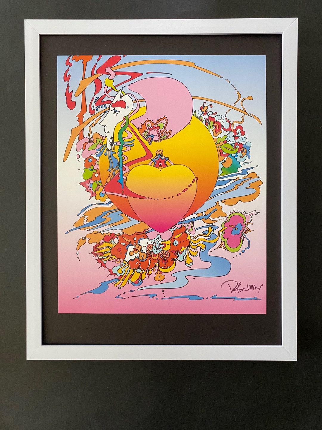 Peter Max + Beautiful Signed Print + Brand New White Frame + Buy It Now ...