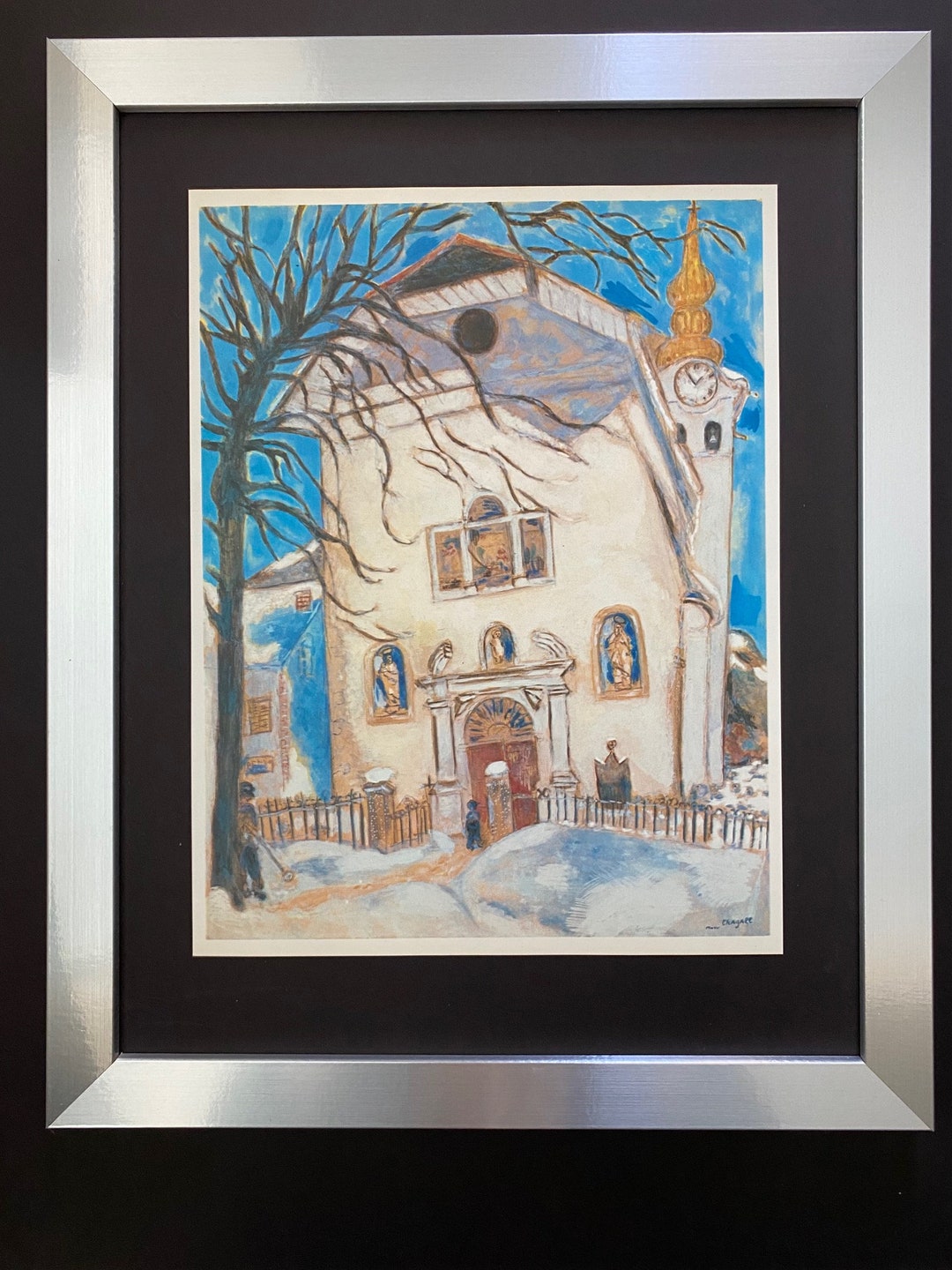 MARC CHAGALL Original 1973 Plate Signed Print + Wood Framed + Beautiful ...