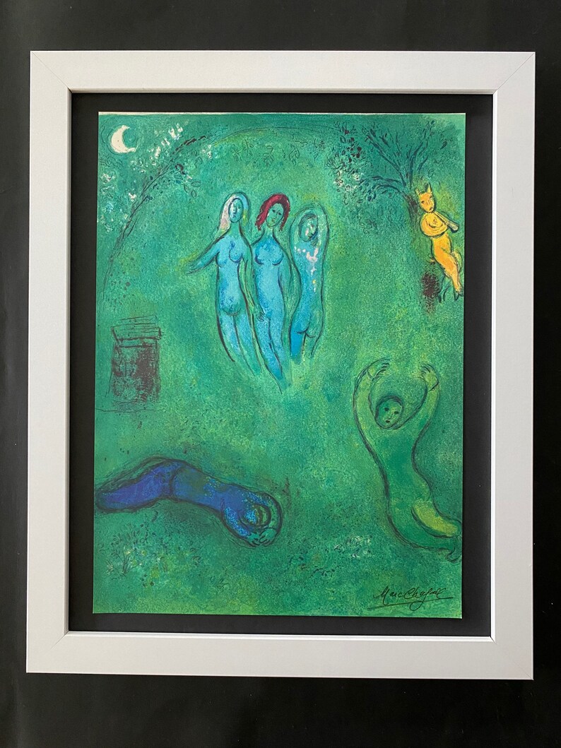 MARC CHAGALL | Vintage 1977 Print Signed | Mounted in New Frame | Buy ...