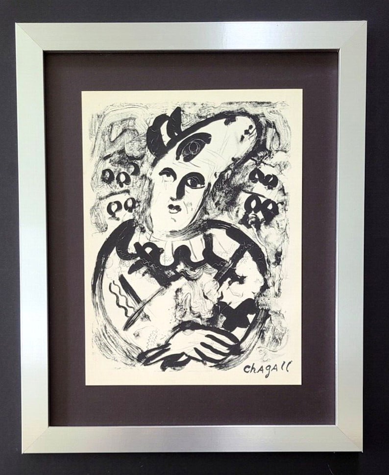 MARC CHAGALL + 1957 Beautiful Signed Print Mounted in New Frame ...