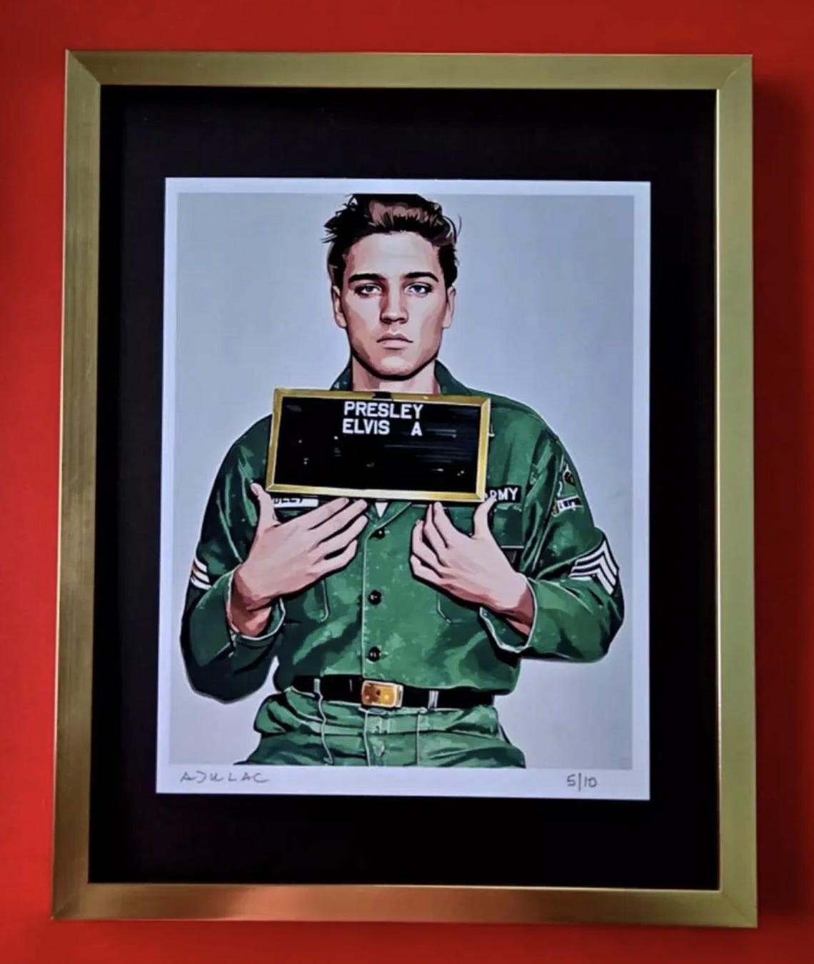 Alexander Dulac | 2 " ELVIS PRESLEY " Hand Signed Authentic Framed ...
