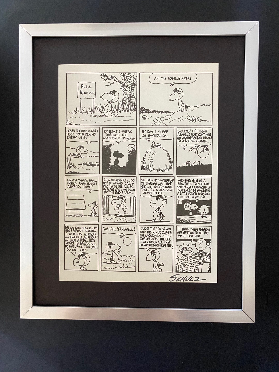 Charles Schulz Signed Vintage 1968 Peanuts Cartoon New Frame - Etsy