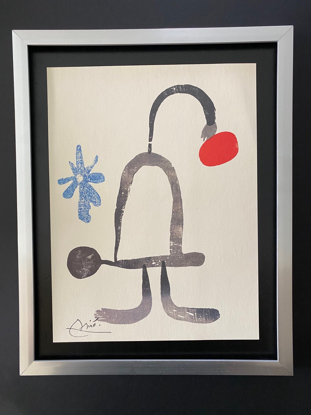 Joan Miro | Vintage 1983 Signed Colorful Print | Mounted and Framed ...