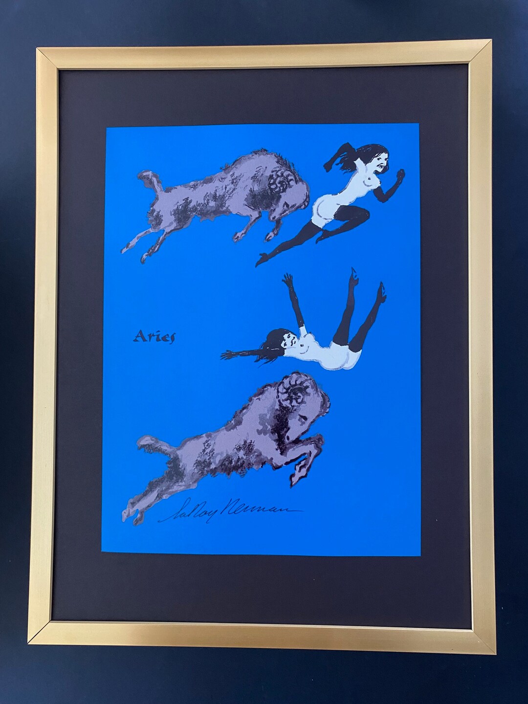 Leroy Neiman " FEMLIN PLAYBOY ZODIAC " Signed Print Framed in a New ...