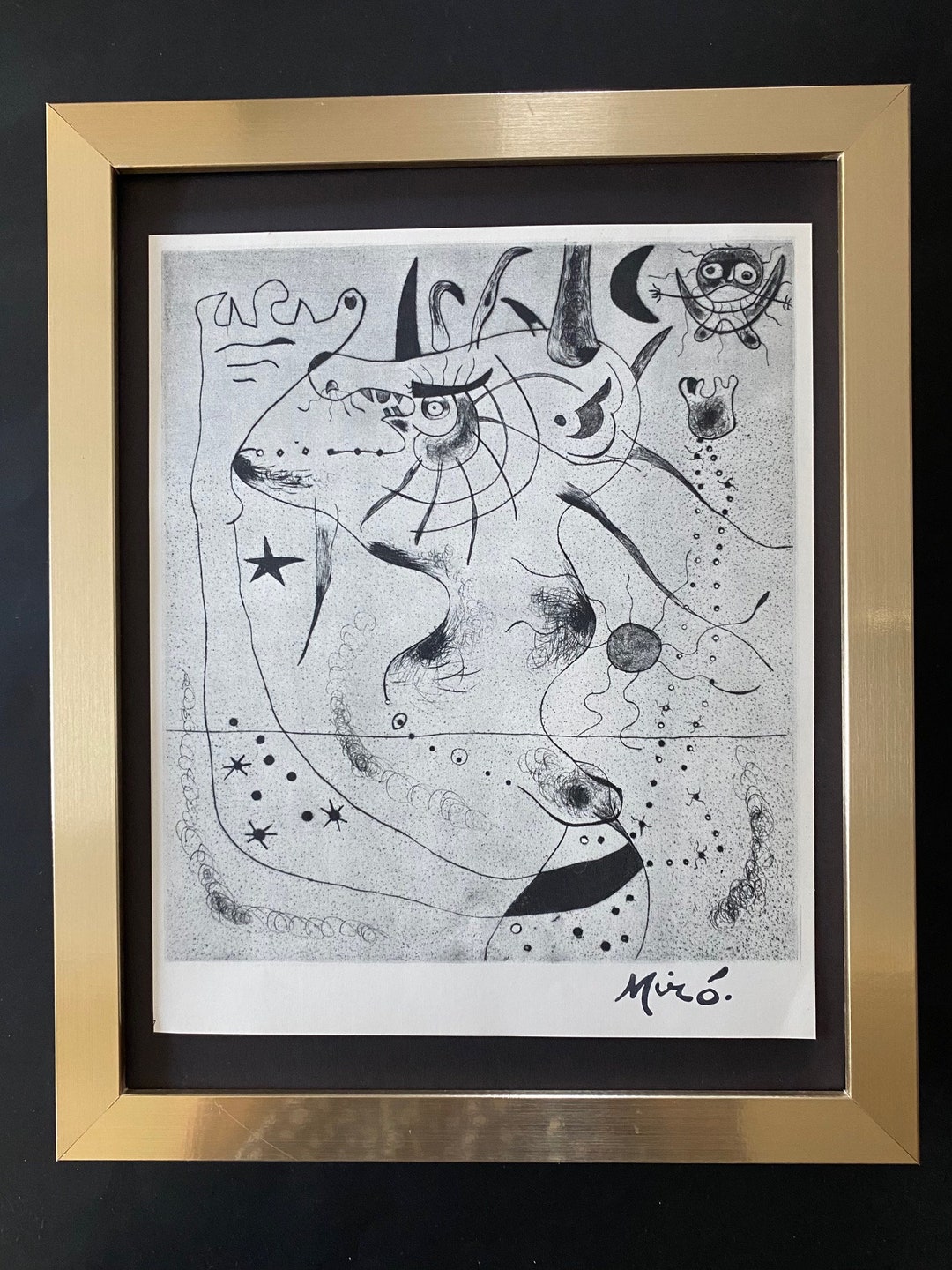 Joan Miro | Vintage 1958 Signed | Mounted & Framed Print | Buy It Now ...