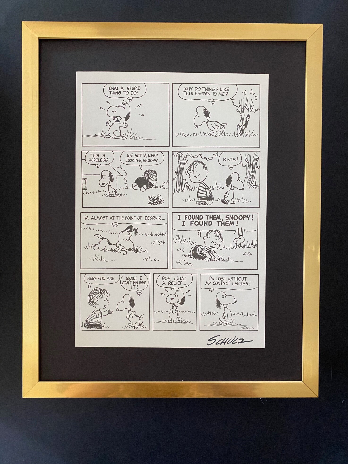 Charles Schulz + Signed Vintage 1968 Peanuts Cartoon + New Frame - Etsy