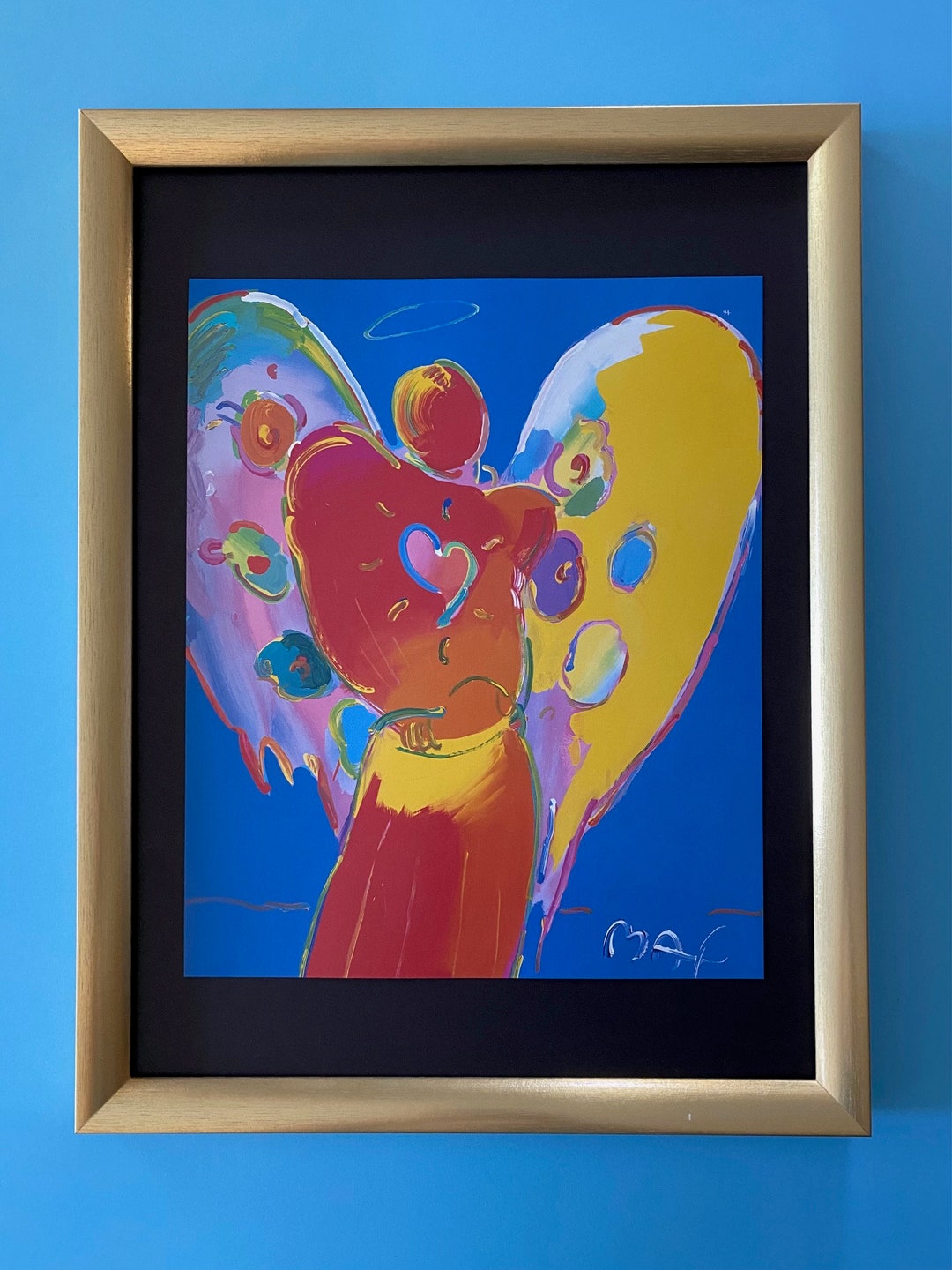 Peter Max + Angel Beautiful Signed Print + Brand New 16x12 In. Frame ...