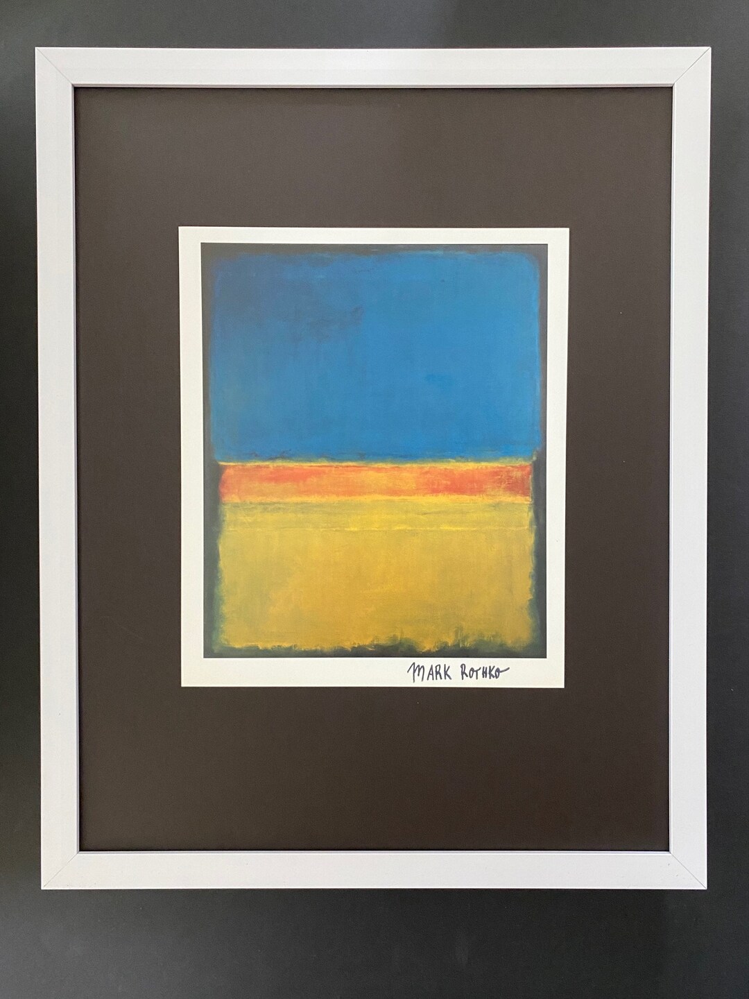 Mark ROTHKO + 1970 Signed Print " ABSTRACT " Framed in a New 11x14 In ...