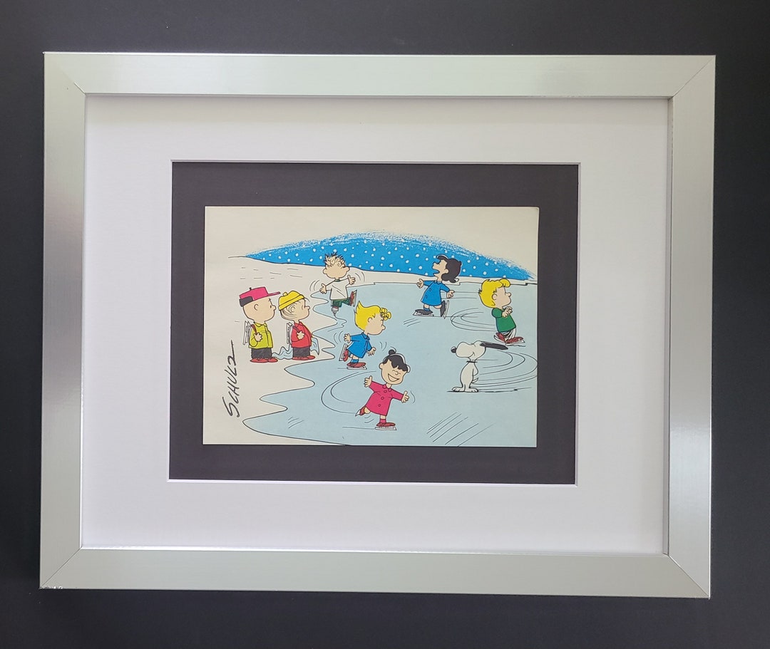 CHARLES SCHULZ + Signed Vintage Christmas 1968 Peanuts SNOOPY Cartoon ...