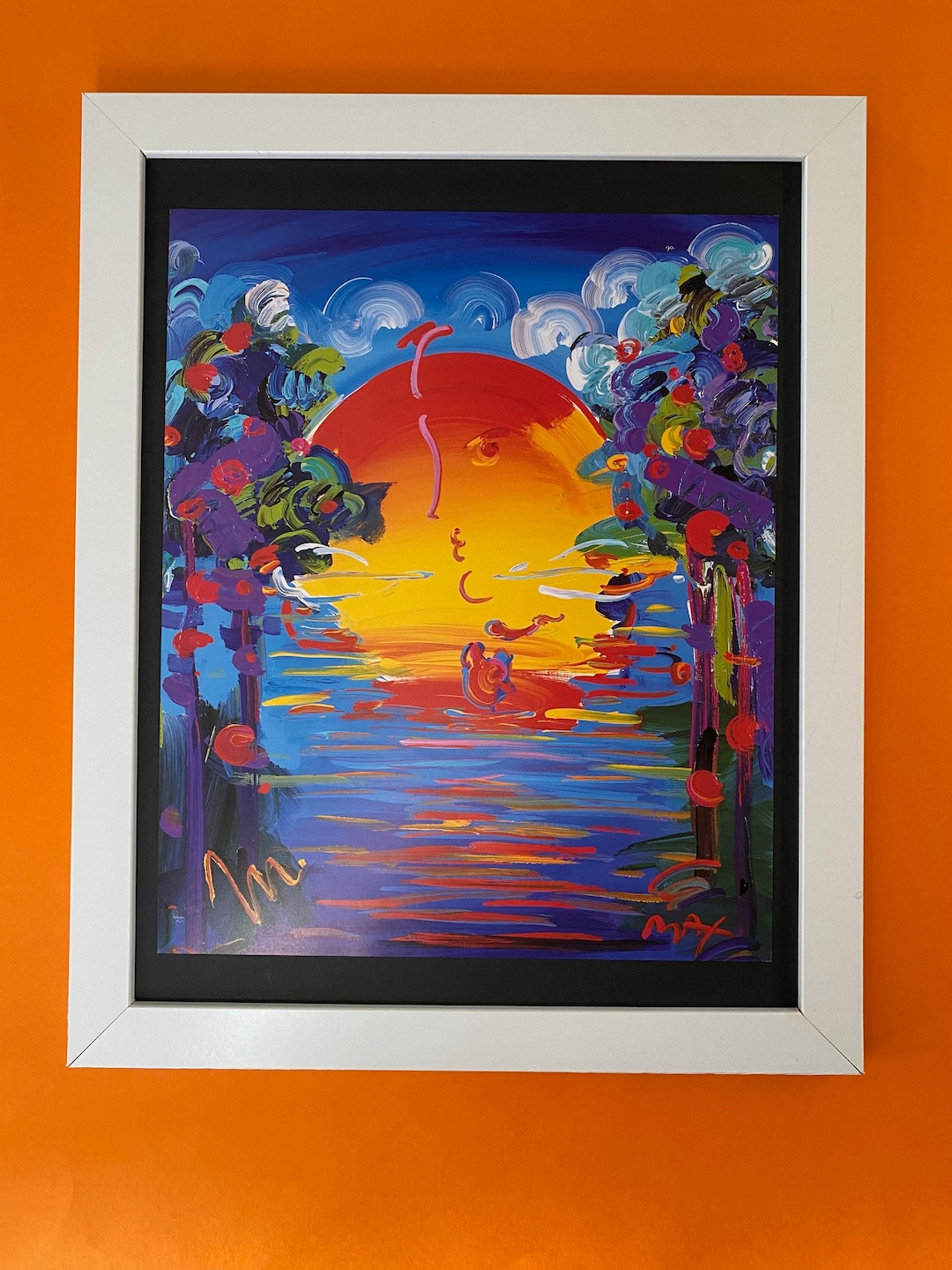 Peter Max Beautiful Signed Print Brand New White Frame Buy It Now - Etsy