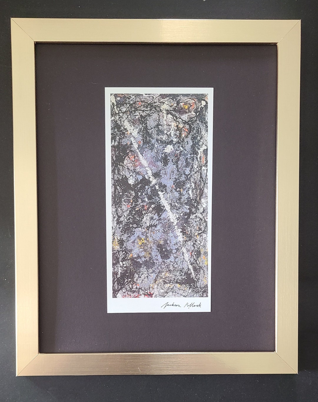 Jackson Pollock Vintage Signed Print Framed Offset Lithograph New Frame ...