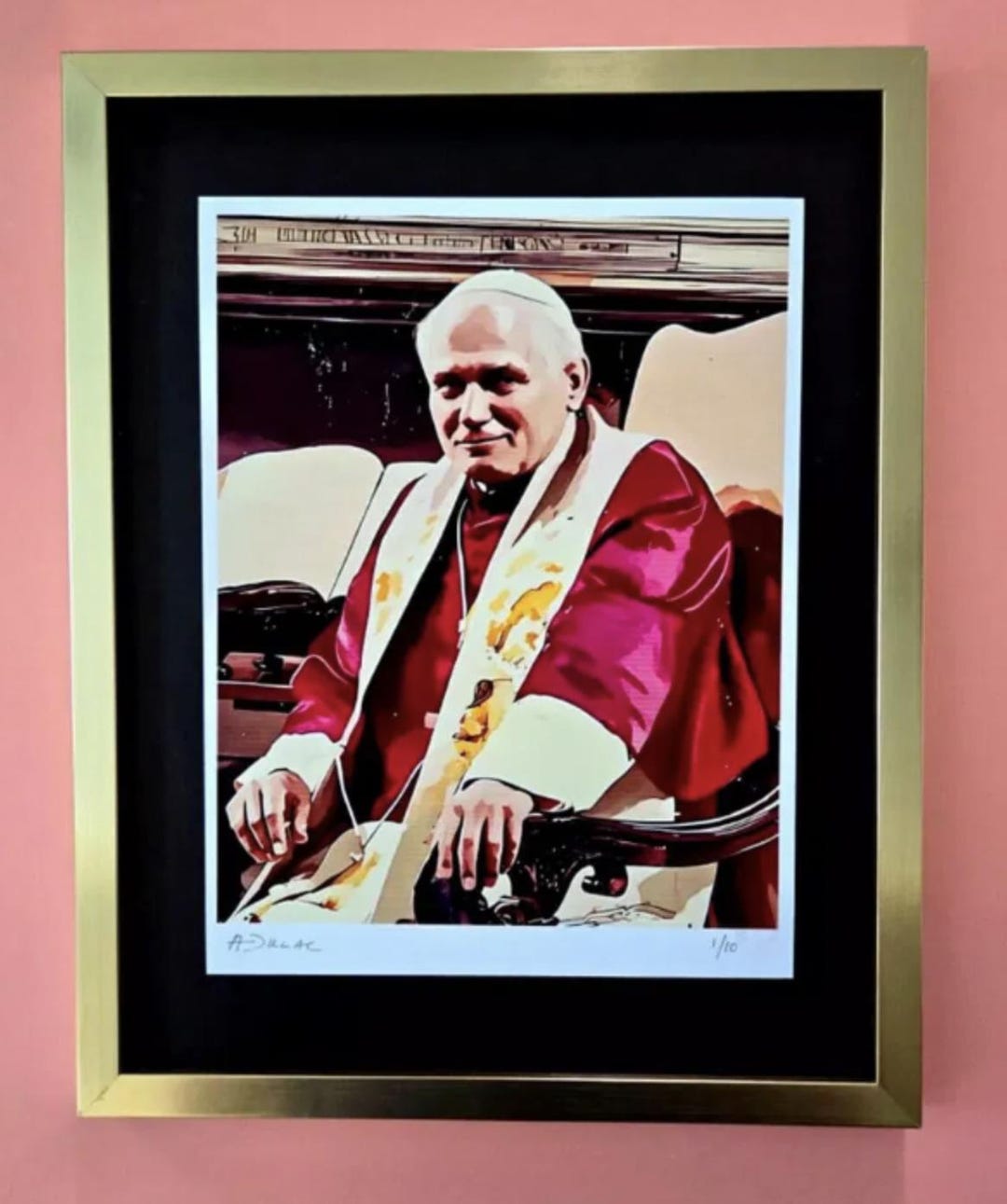 Alexander Dulac | " Pope John Paul II " Hand Signed Authentic Framed ...