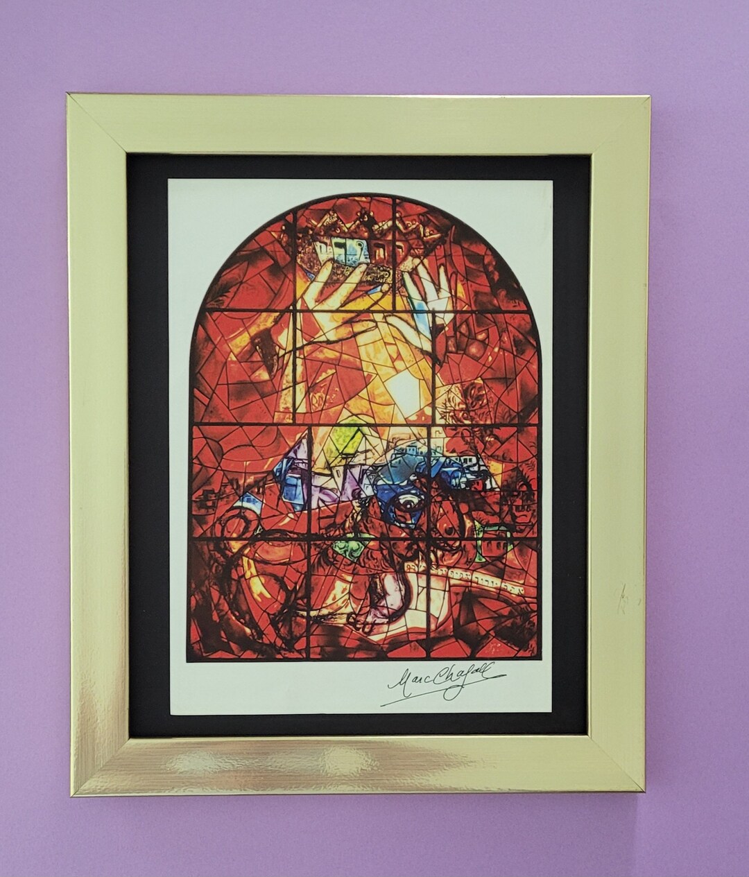 Marc Chagall Jerusalem Windows + Signed Mounted and Framed + After the ...