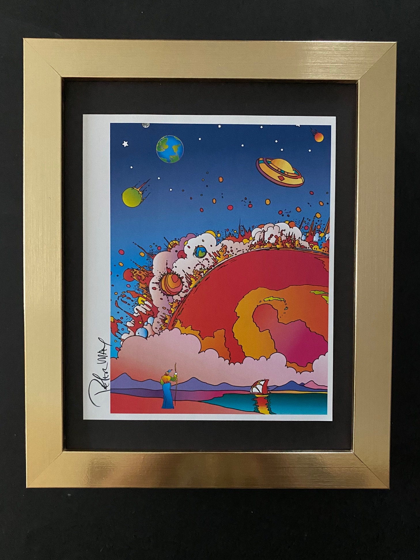 Peter Max + Beautiful Signed Print + Brand New 10x8 In. Frame + Buy It ...