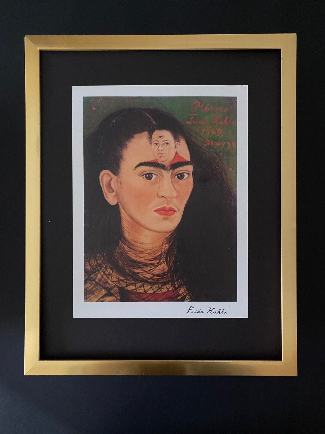 FRIDA KAHLO | Signed Print From Mexico "self Portrait" + Framed | Buy ...