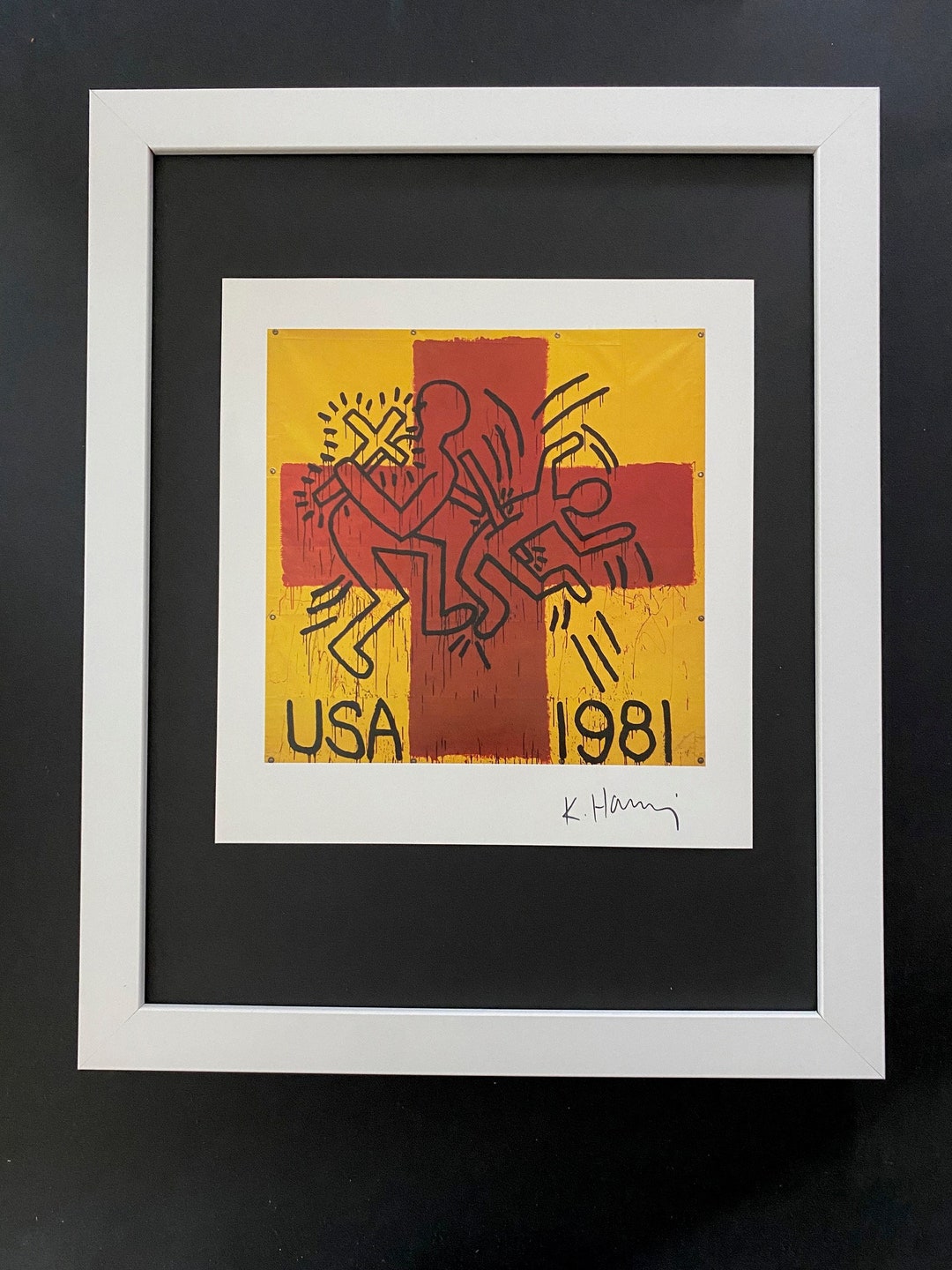Keith Haring + Beautiful Signed Print + Brand New White Frame + Buy It ...