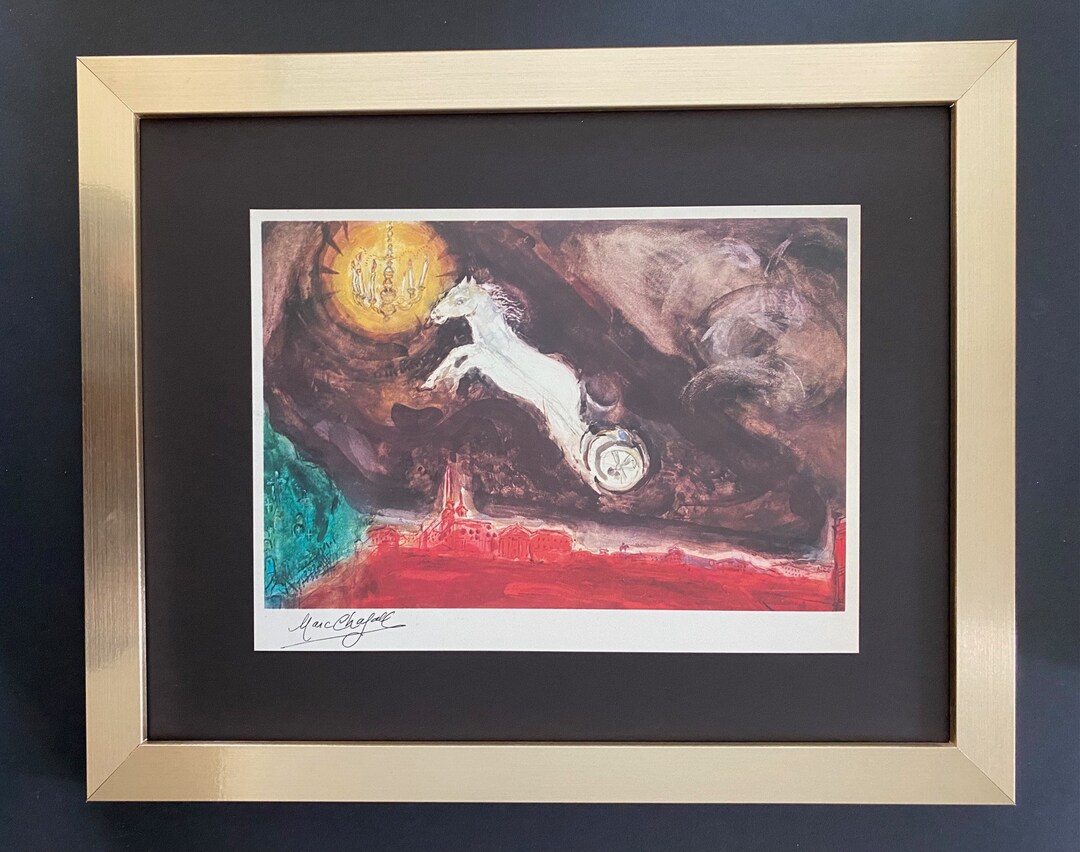 MARC CHAGALL Original 1973 Signed Print Wood Framed Beautiful Buy It ...