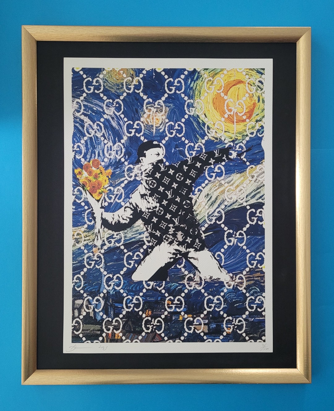 DEATH NYC Hand Signed Street Art Print Large Framed 16x20in With COA ...