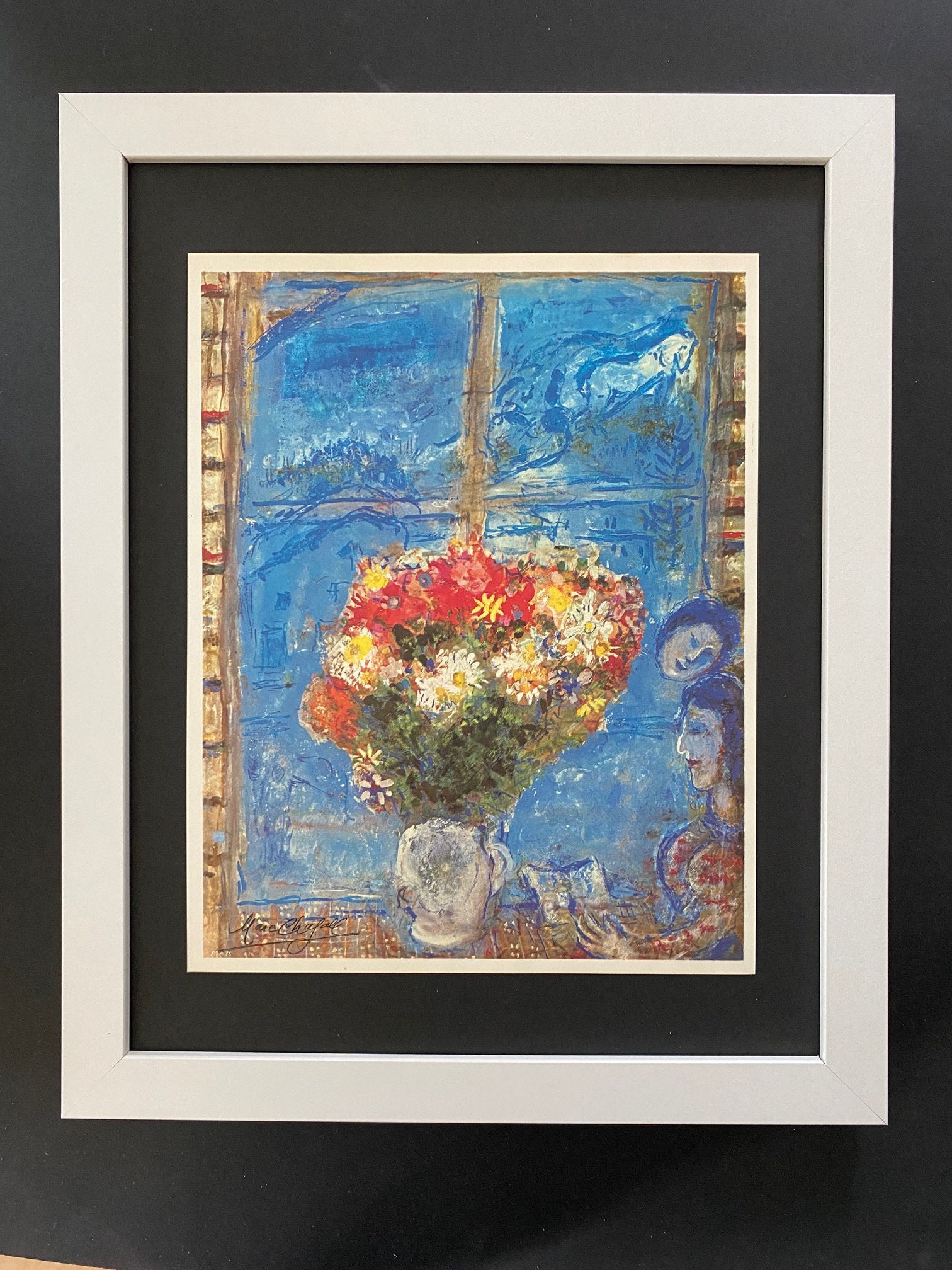 MARC CHAGALL Original 1973 Signed Print + Wood Framed + Beautiful + Buy ...