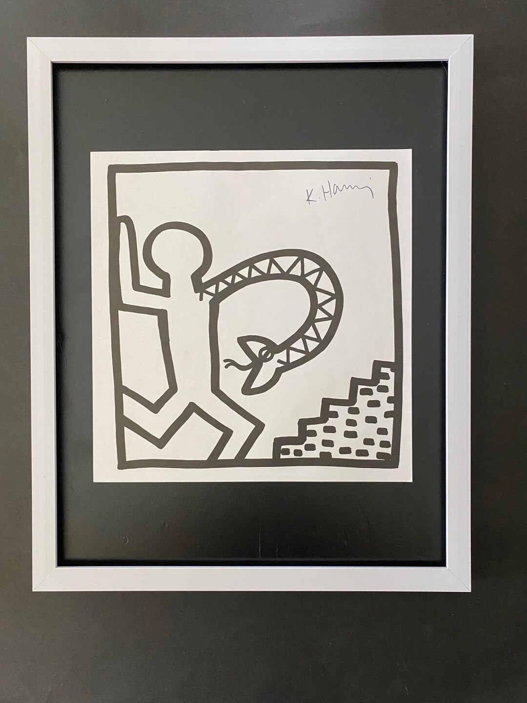 Keith Haring + Beautiful Signed Print + Brand New White Frame + Buy It ...