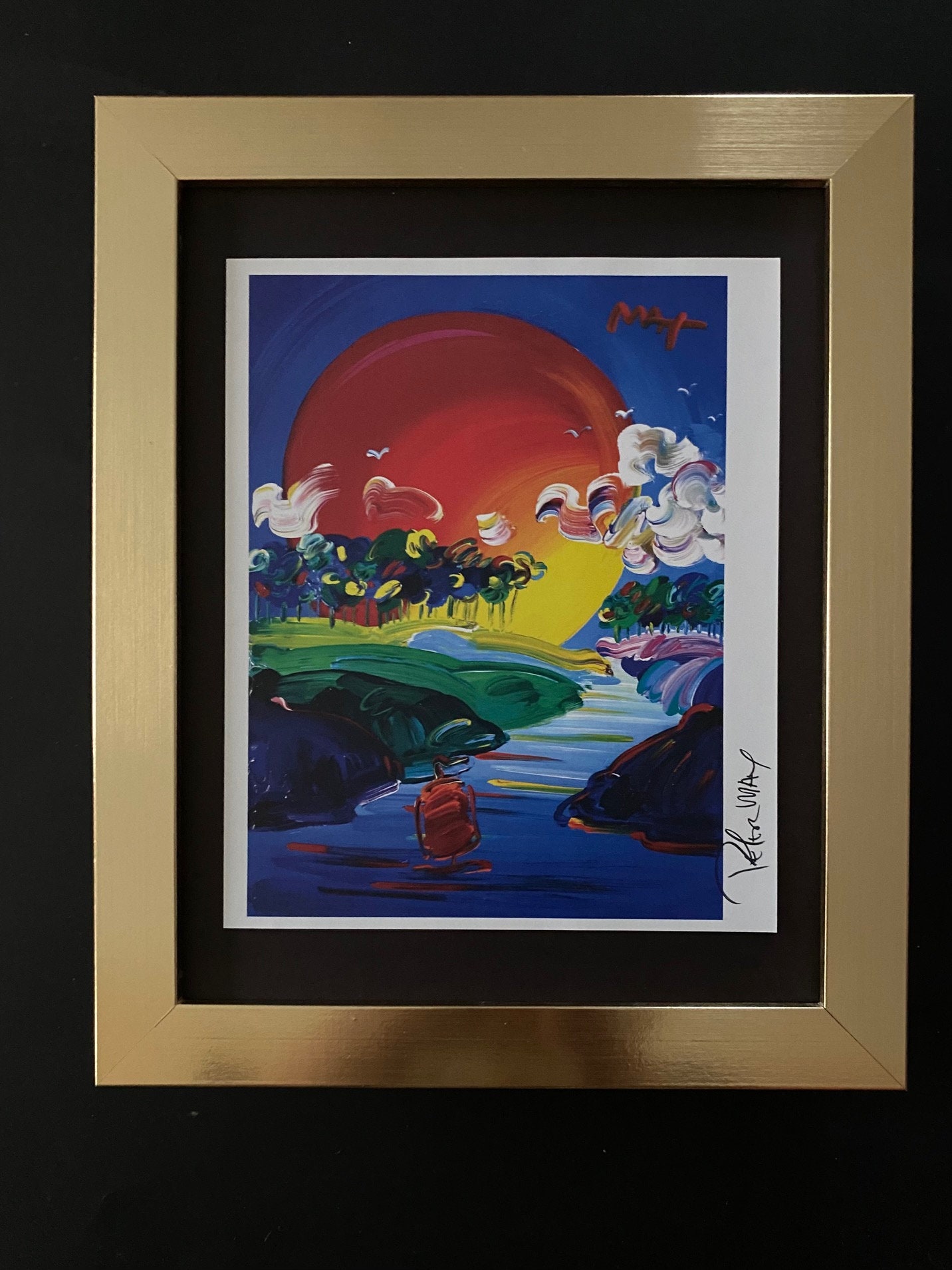 Peter Max Beautiful Signed Print Brand New 10x8 In. Frame Buy It Now - Etsy