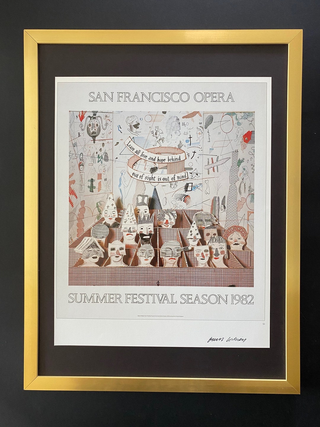 David Hockney | Vintage 1987 Signed Poster Print | Mounted and Framed ...