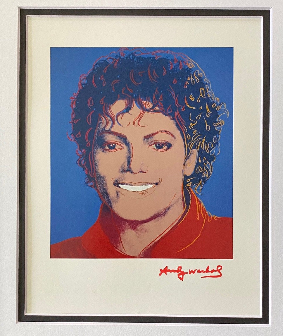 Andy Warhol + 1984 Signed Michael Jackson Print Matted to 11X14 + Buy ...