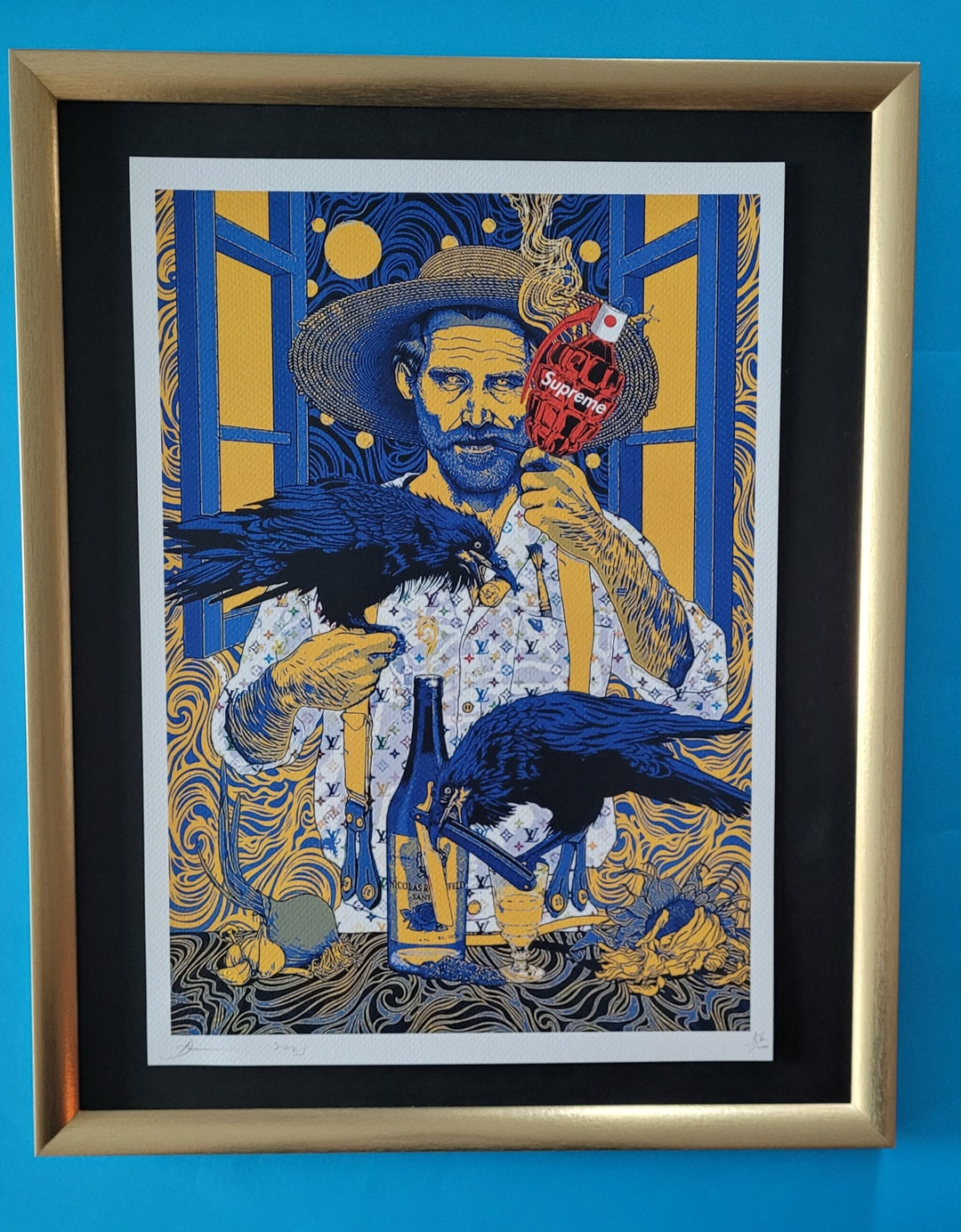 DEATH NYC Original Hand Signed Street Art Print Large Framed 16x20in ...