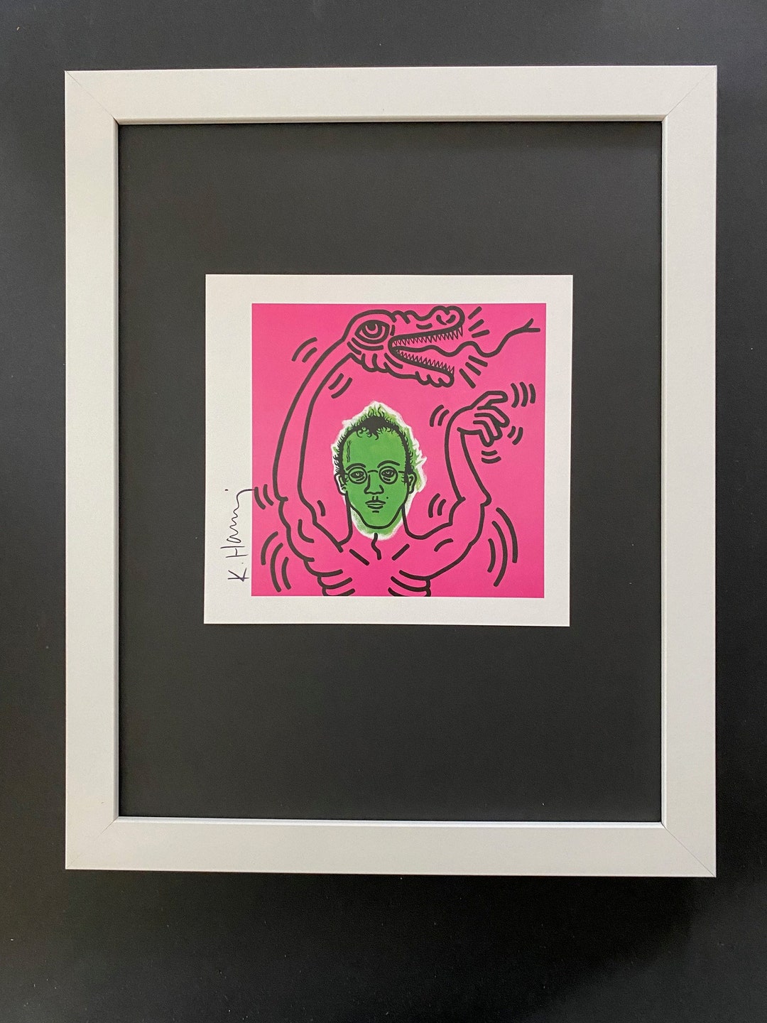 Keith Haring + Beautiful Signed Print + Brand New White Frame + Buy It ...
