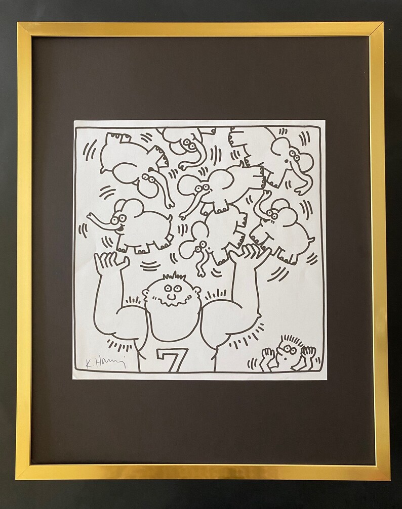 Keith Haring + Beautiful Signed Print + Brand New 20x16 In. Frame + Buy ...