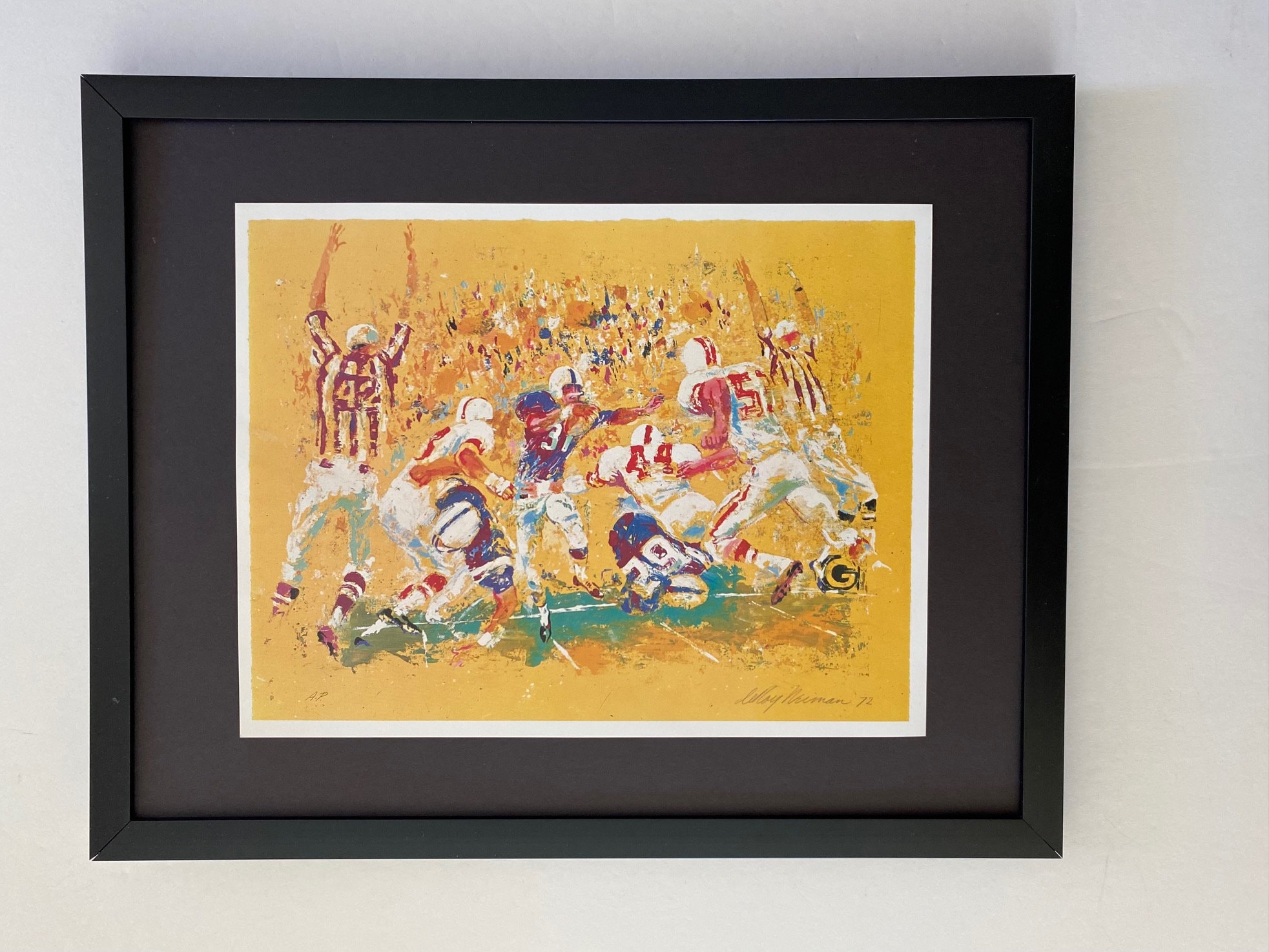 Leroy Neiman Print Football Framed Signed Buy It Now - Etsy