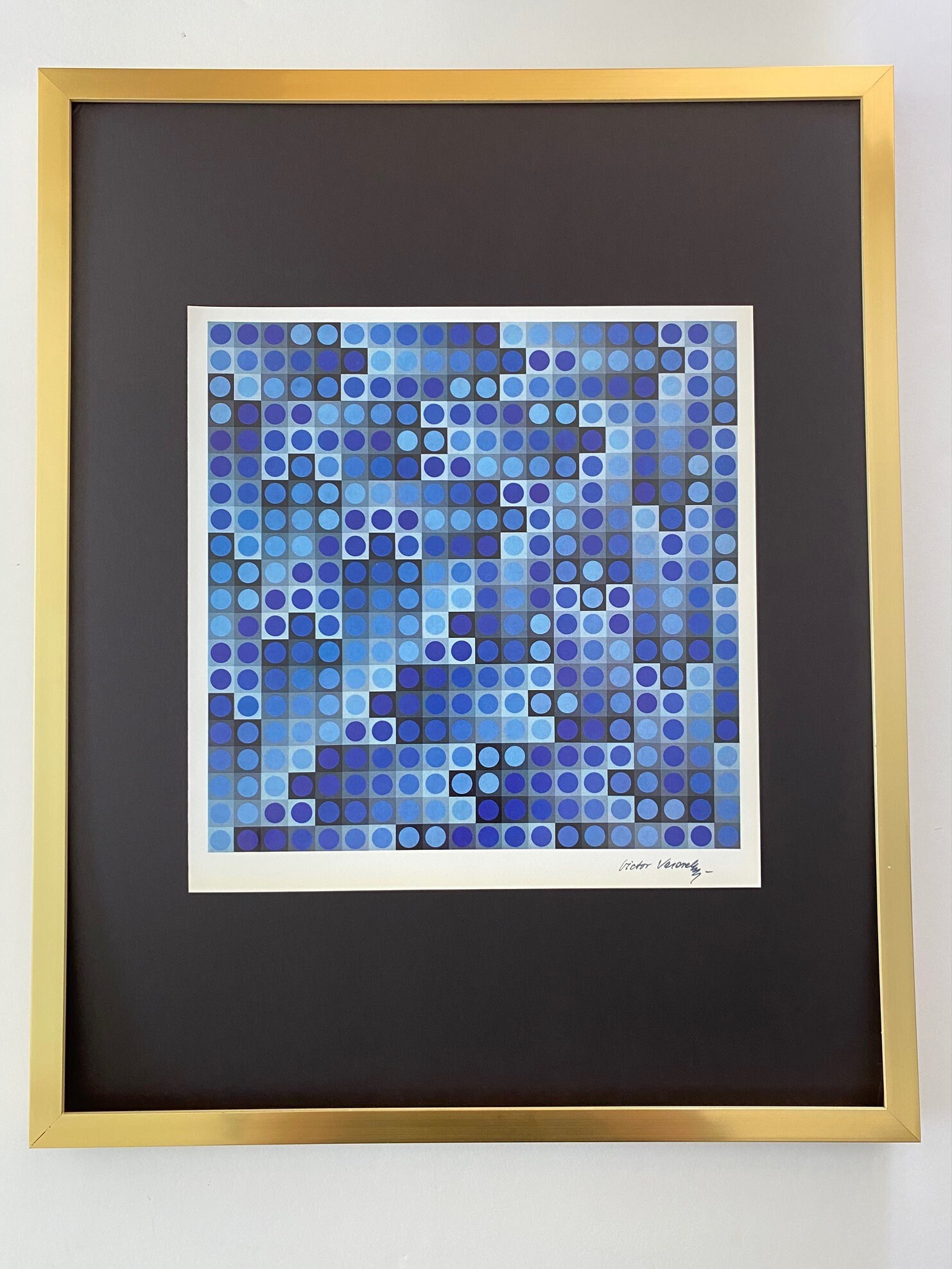 VICTOR VASARELY + 1970 Signed Abstract Geometric Print + New Frame ...