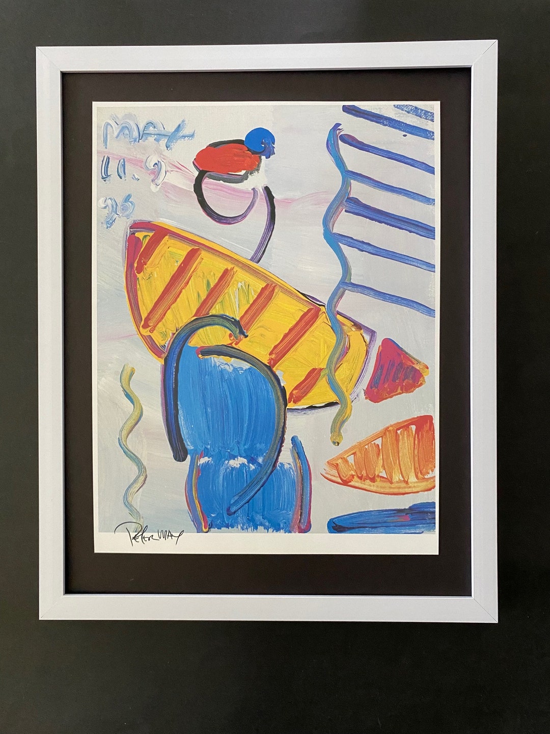 Peter Max + Beautiful Signed Pop Art Print + Brand New White Frame ...