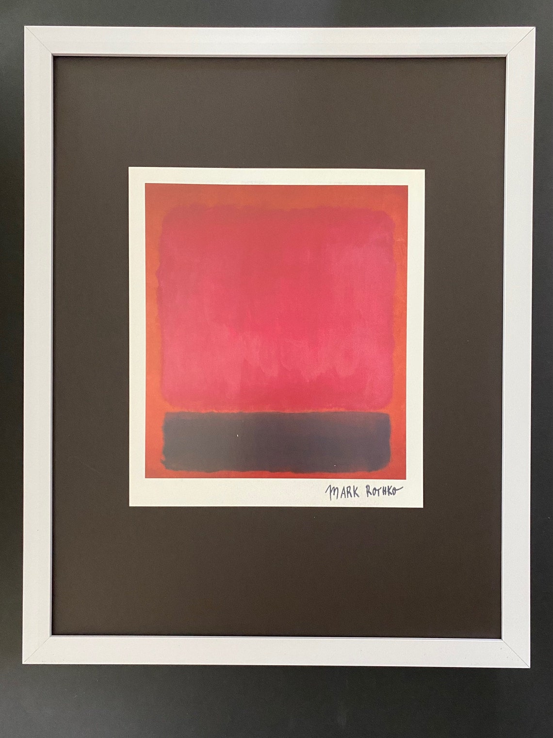 Mark ROTHKO + 1970 Signed Print " ABSTRACT " Framed in a New 11x14 In ...