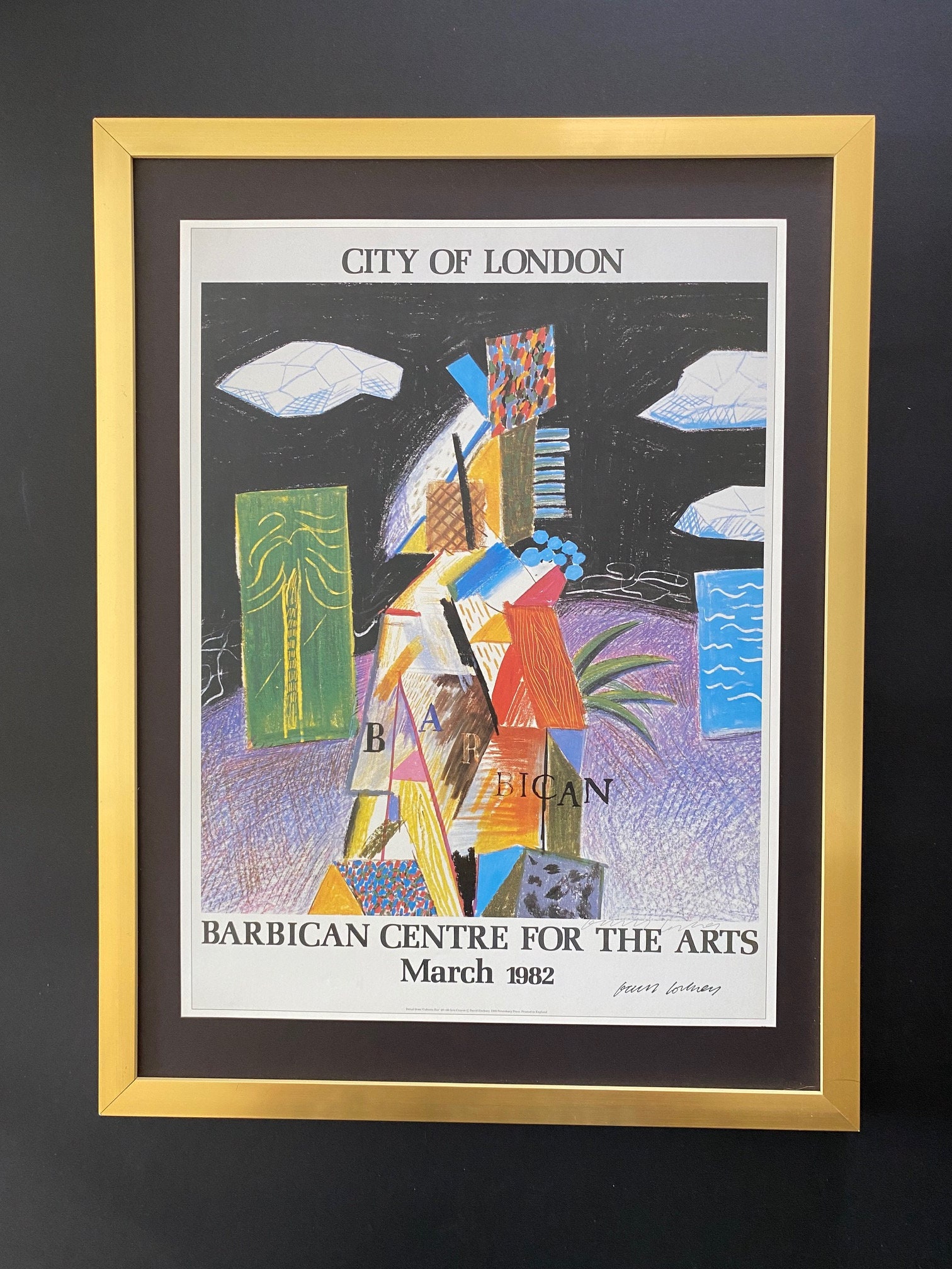 David Hockney | Vintage 1987 Signed Poster Print | Mounted and Framed ...