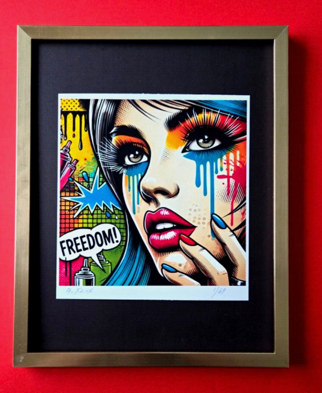AIDAN FLUX | Hand Signed Original " Freedom " Print Framed | Ltd. Ed ...