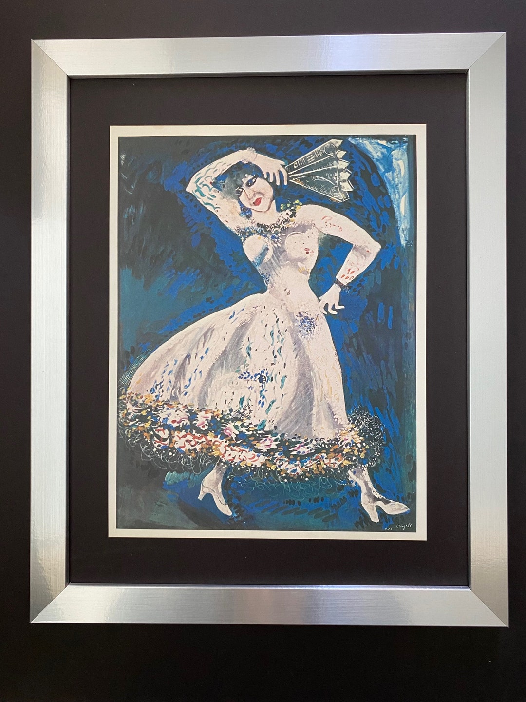 MARC CHAGALL Original 1973 Plate Signed Print + Wood Framed + Beautiful ...