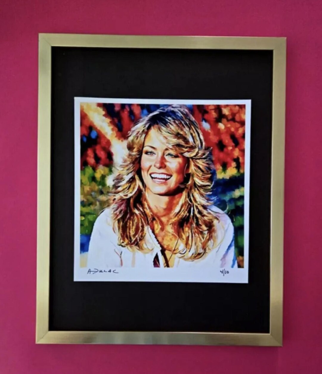Alexander Dulac | " FARRAH FAWCETT " Hand Signed Authentic Framed ...