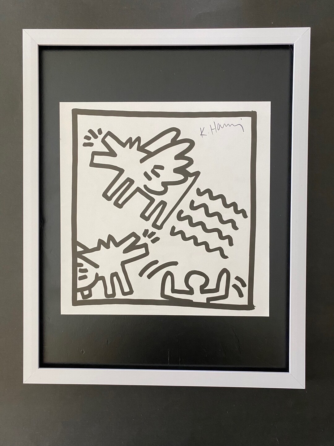 Keith Haring + Beautiful Signed Print + Brand New White Frame + Buy It ...