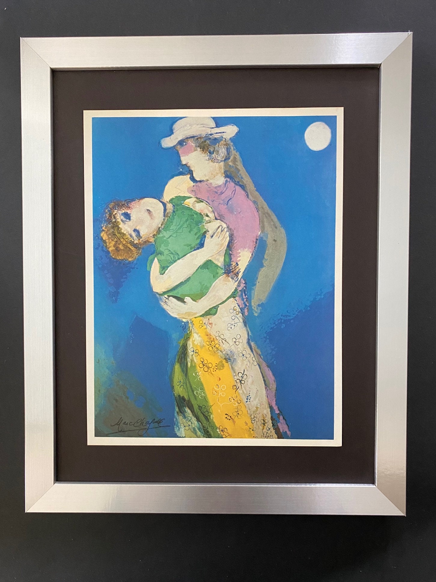 MARC CHAGALL Original 1973 Signed Print Wood Framed Beautiful Buy It ...